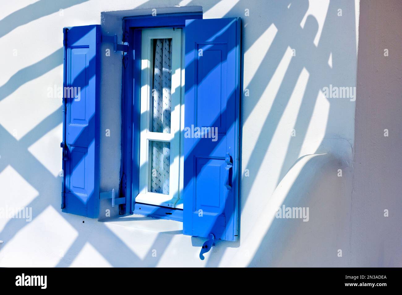 Window with Blue Shutters and Shadows, Chora, Mykonos Town, Mykonos ...