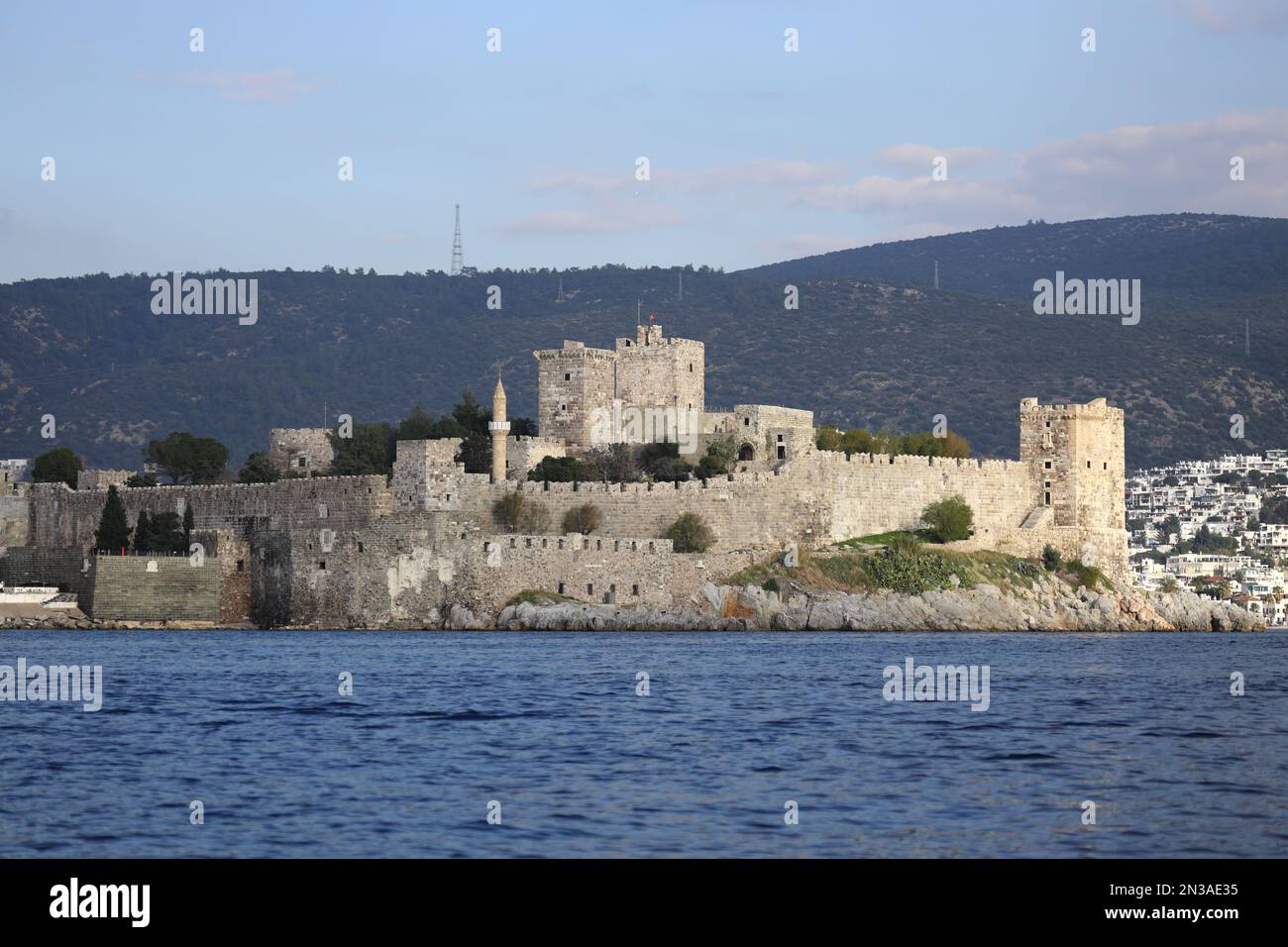 Bodrum Castle view from beach. Bodrum is populer tourist destination in ...