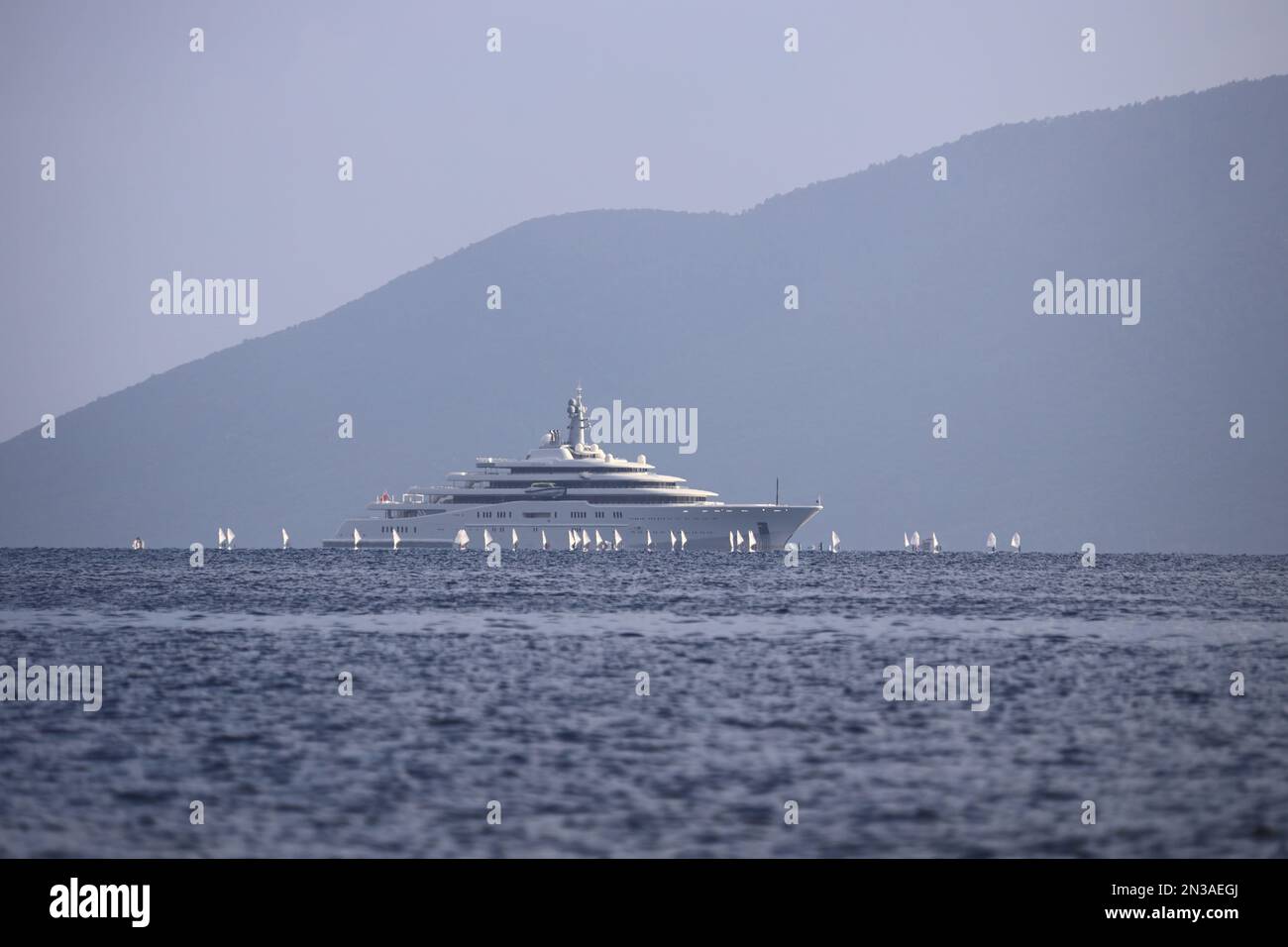 Bodrum, Turkey, 14 January 2023: The giant superyacht Eclipse, owned by ...
