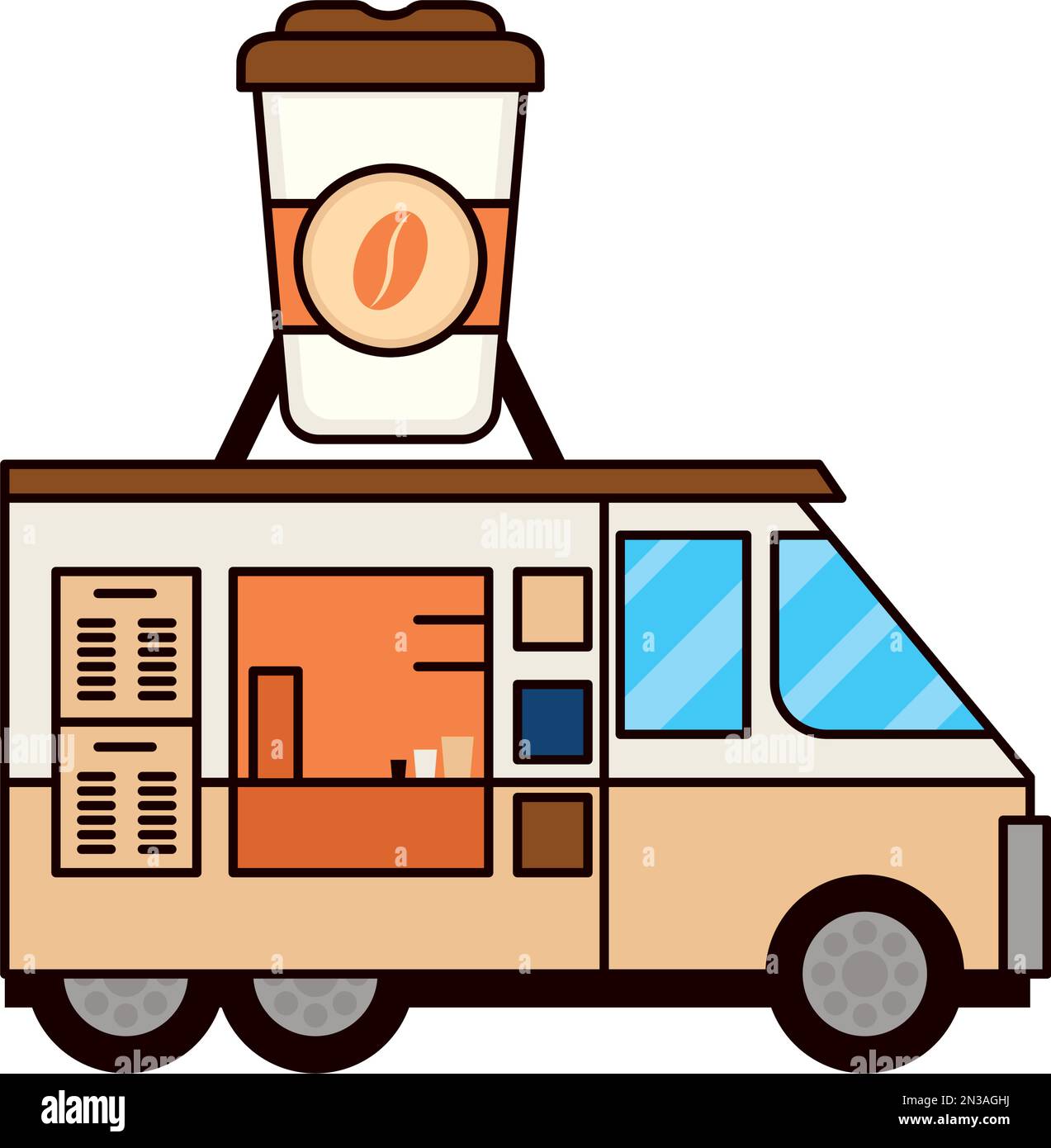 coffee drink food truck Stock Vector Image & Art - Alamy