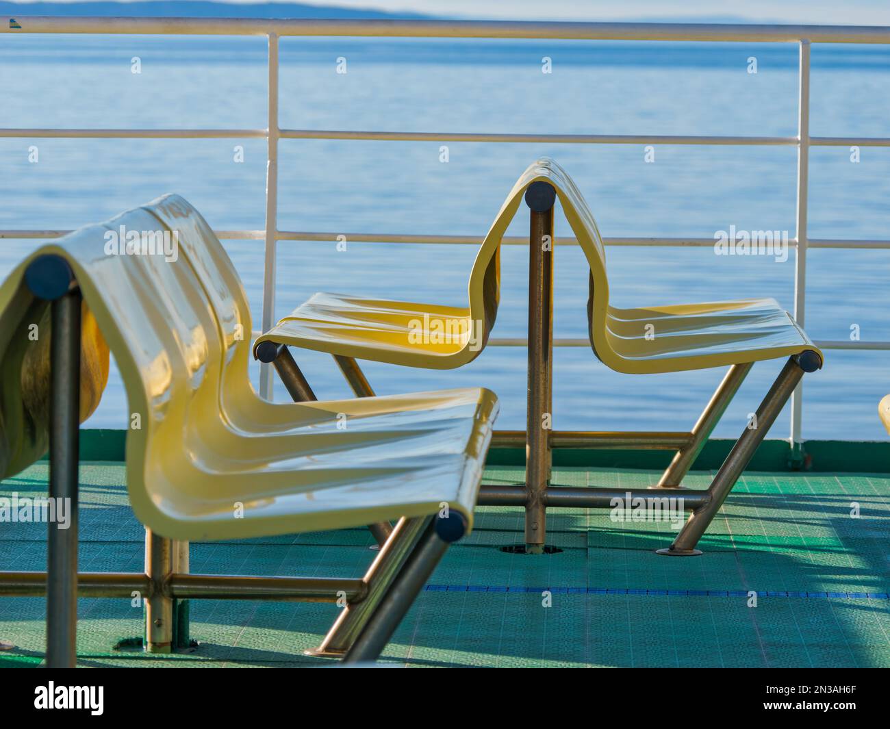 The ferry crosses the Velebit Channel Stock Photo - Alamy
