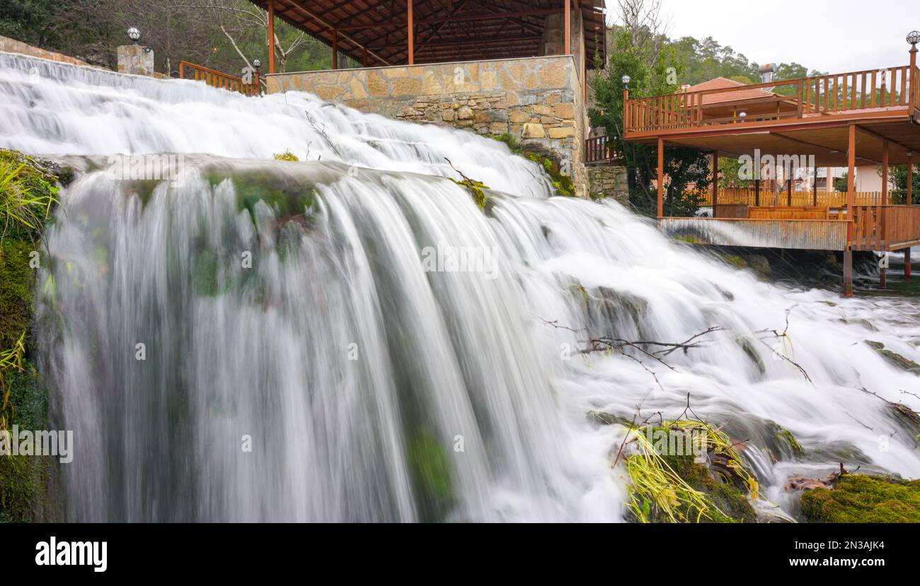 Long Exposure River Landscape During Fall Season Stock Photo - Alamy