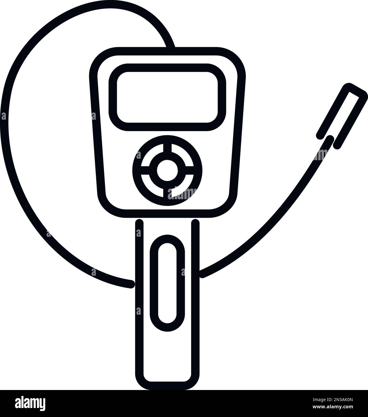 Stomach endoscope icon outline vector. Medical camera. Health cable ...