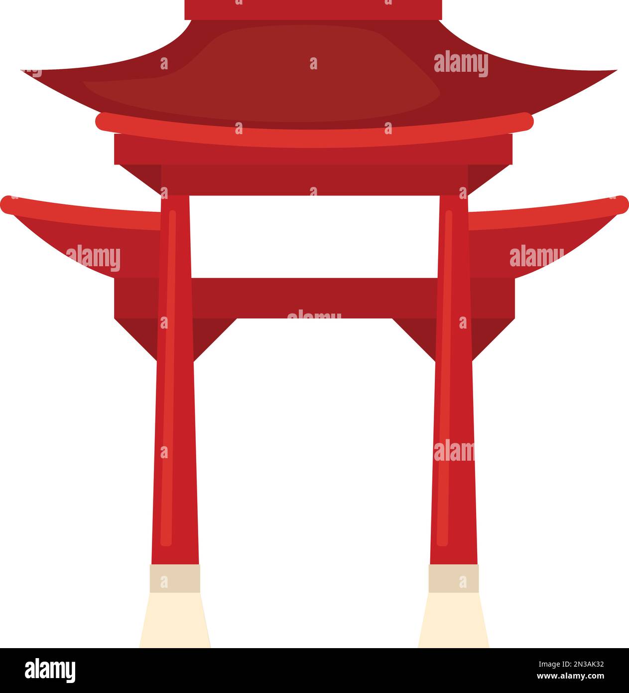 red asian pagoda arch Stock Vector Image & Art - Alamy