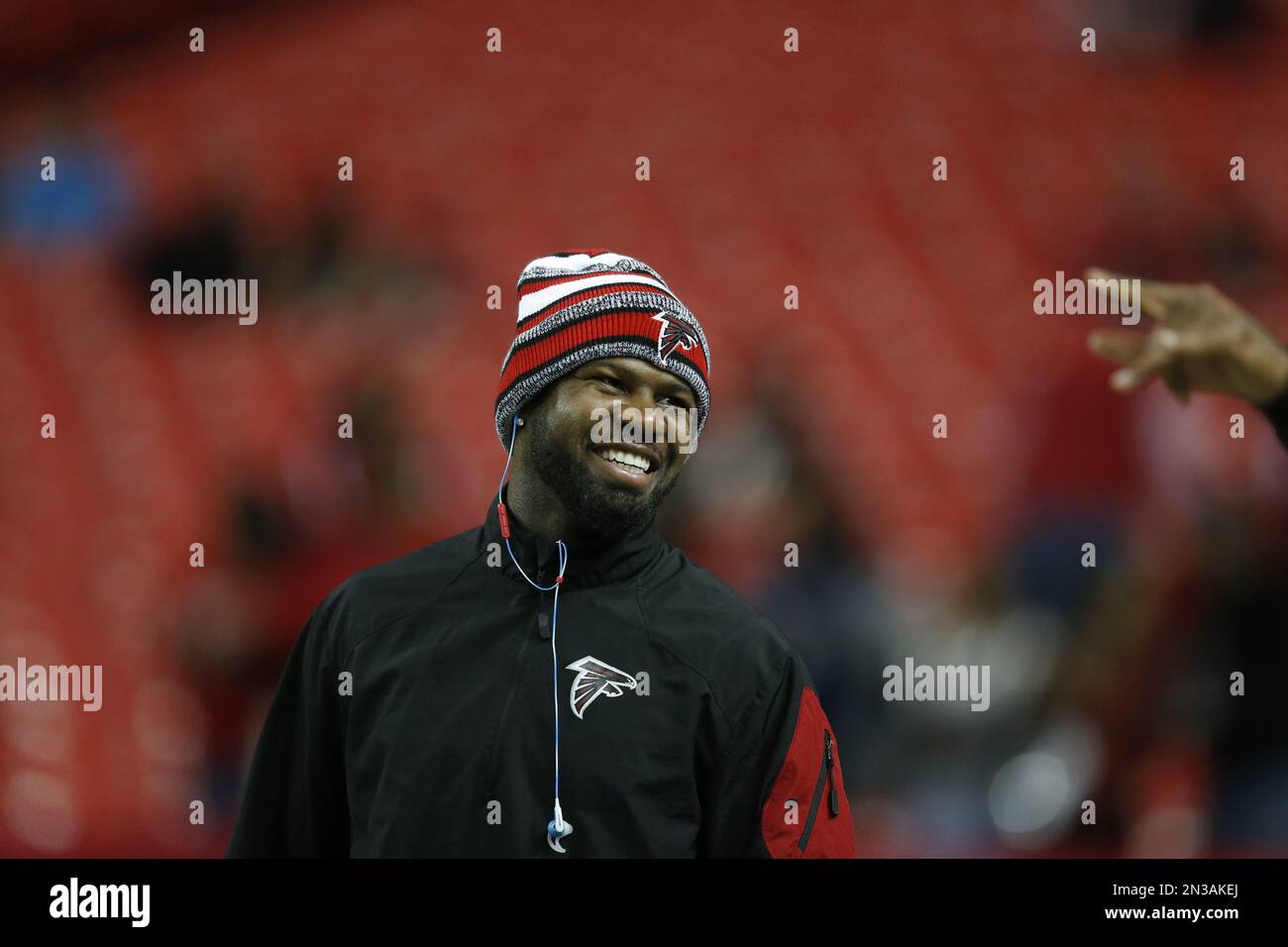 Atlanta Falcons wide receiver Devin Hester warms up before the first ...