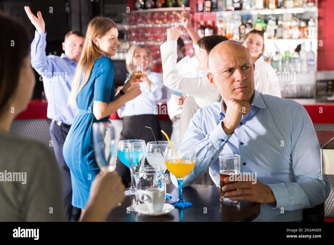 Worried businessman corporate party hi-res stock photography and images ...