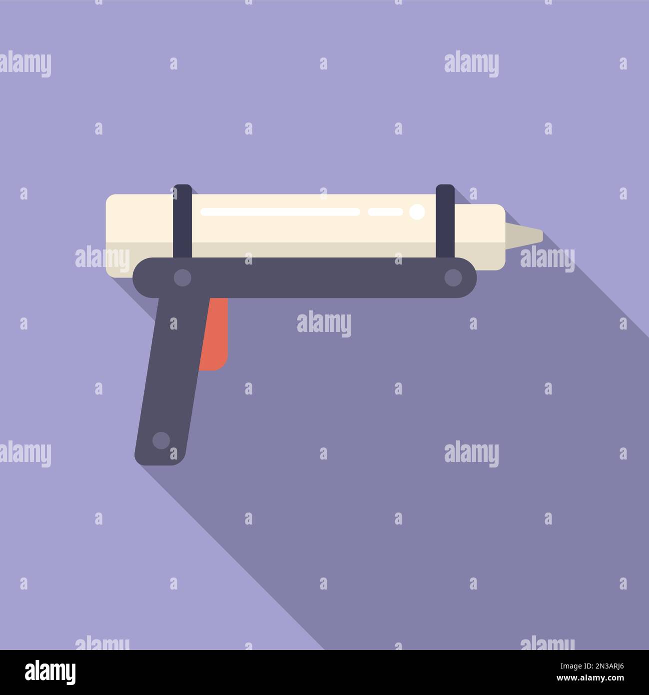 Adhesive caulk gun icon flat vector. Silicone tube. Construction home ...