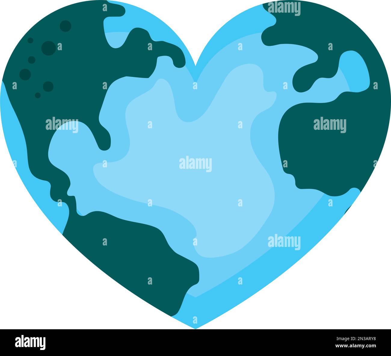 planet earth with heart shape Stock Vector Image & Art - Alamy