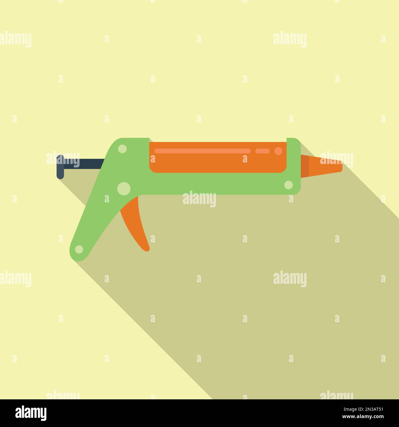 Industry silicone caulk gun icon flat vector. Glue tube. Silicon ...