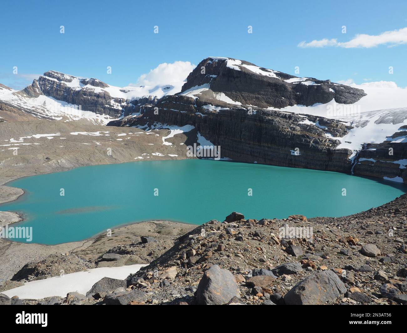 Iceberg Lake upstream from above Bow Falls,the source of Bow River ...