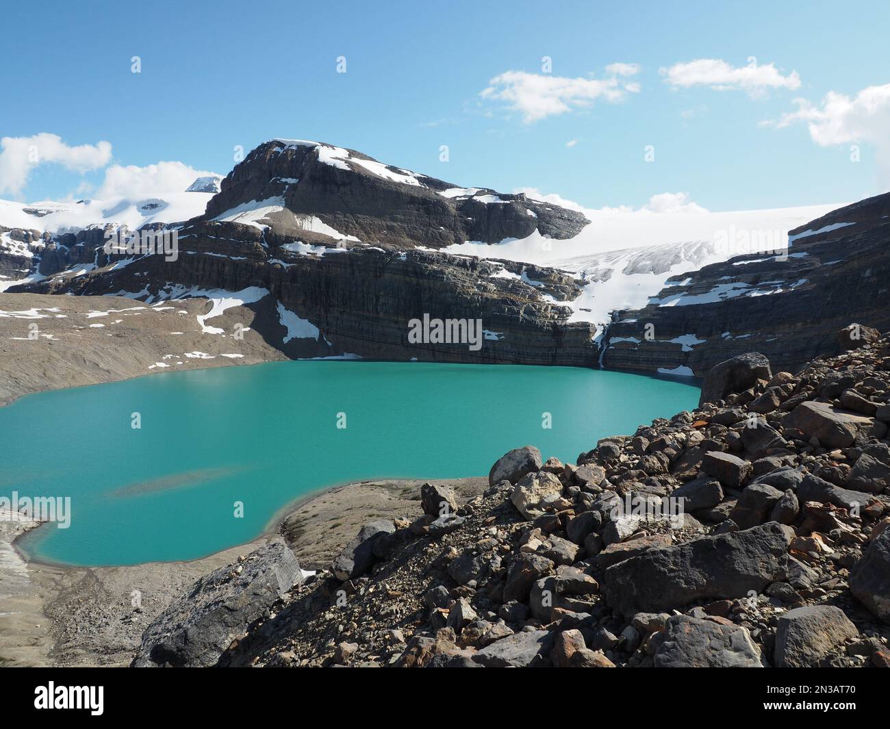 Iceberg Lake upstream from above Bow Falls,the source of Bow River ...