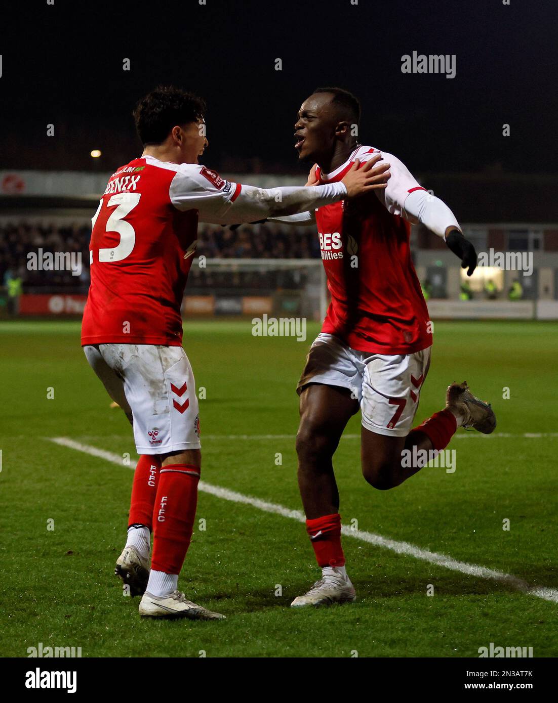 Fleetwood Town's Carlos Mendes Gomes celebrates scoring their side's ...