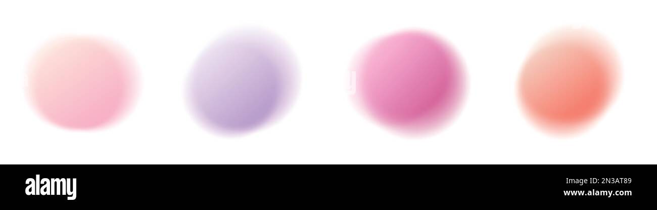 Abstract blur gradient circles set. Light color round shapes set ...