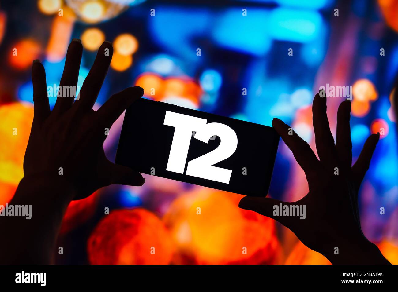 In this photo illustration, the Take Two Interactive Software logo is ...