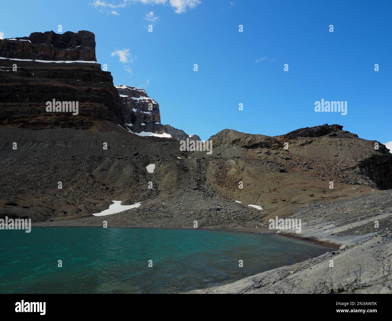 Iceberg Lake upstream from above Bow Falls,the source of Bow River ...