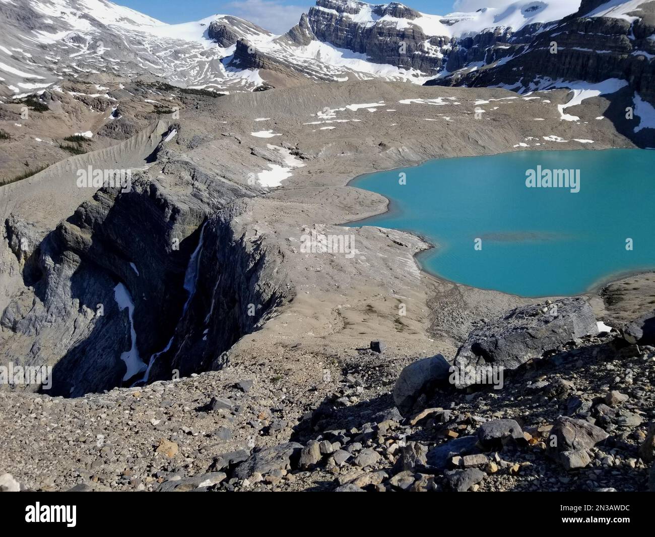 Iceberg Lake upstream from above Bow Falls,the source of Bow River ...