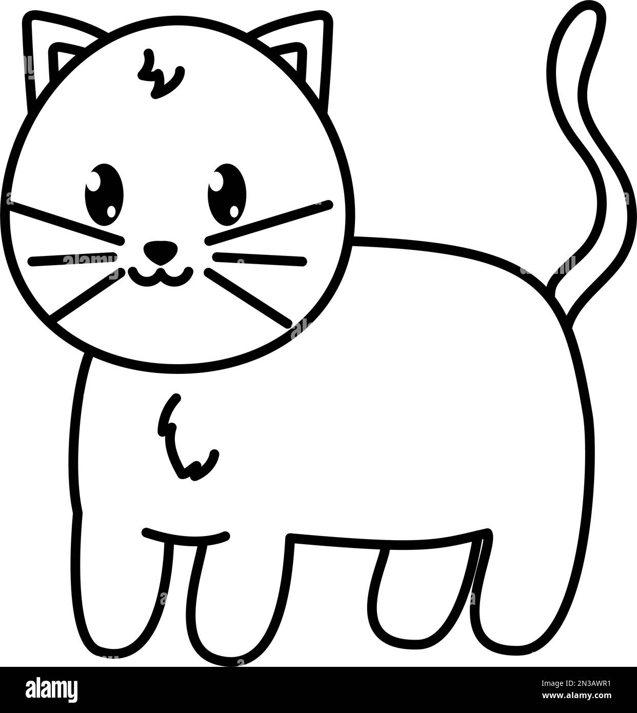 cat standing animal coloring Stock Vector Image & Art - Alamy