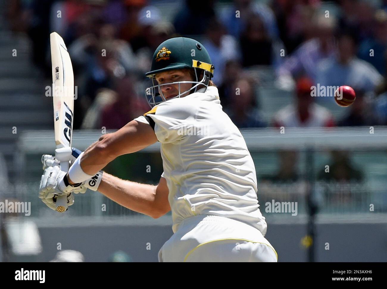 Australia's Shane Watson bats against India during their play on day ...