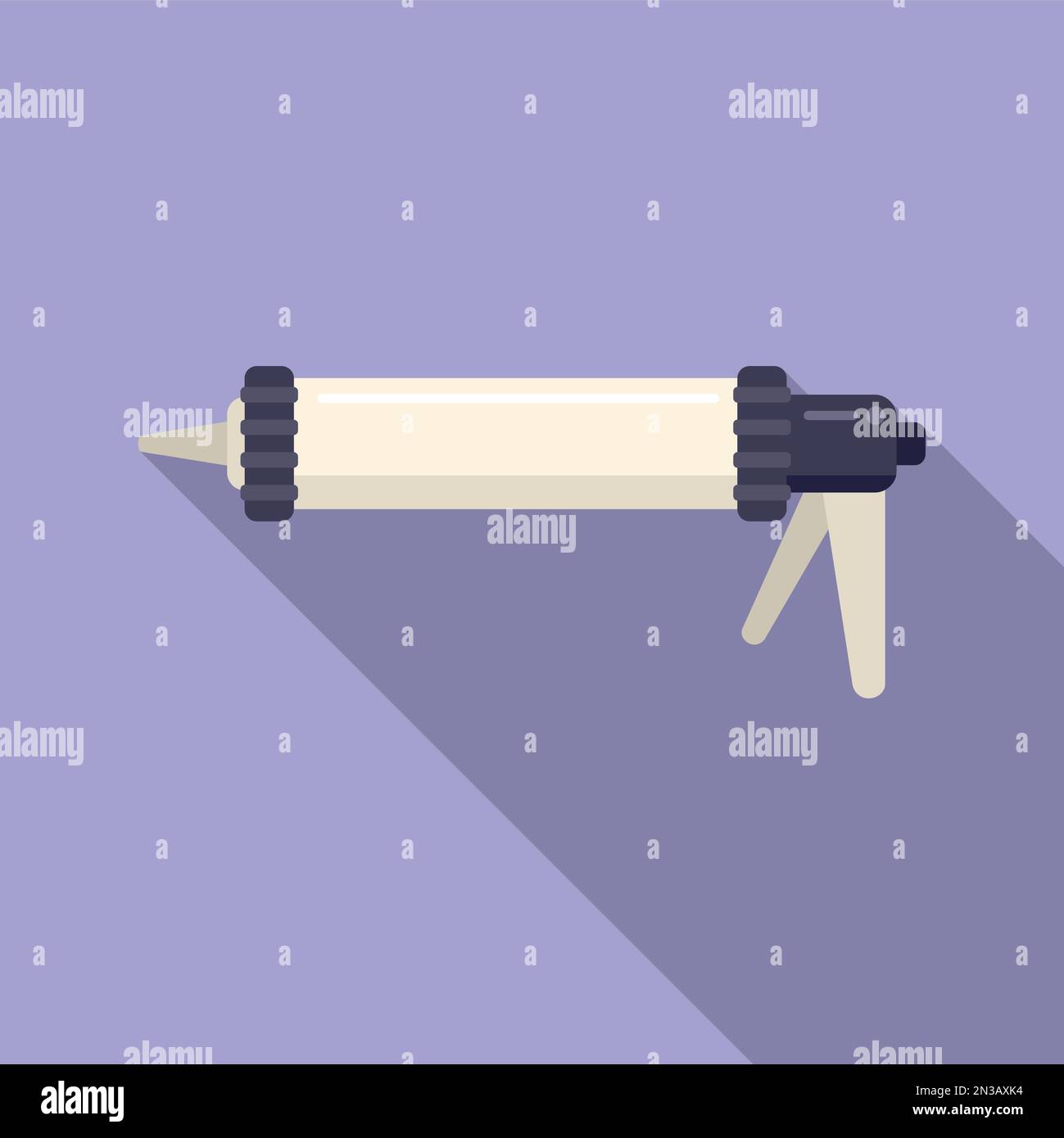 Silicon pistol icon flat vector. Sealant silicone. Foam building Stock ...