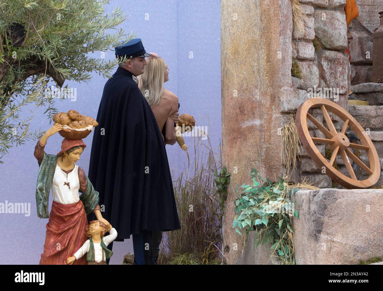 A gendarme from the Vatican's security forces stops a Ukrainian ...