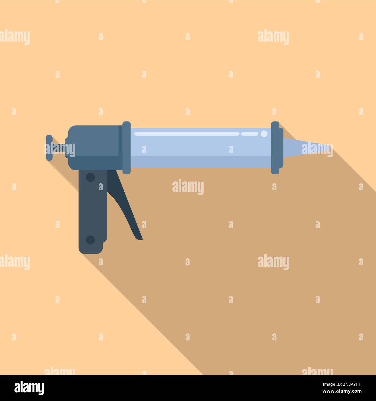 Craft pistol icon flat vector. Silicone tube. Construction silicone ...