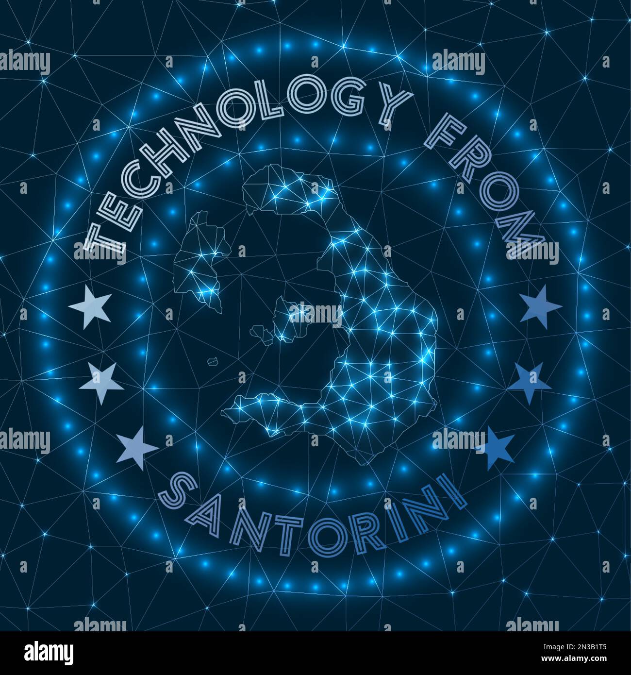 Technology From Santorini. Futuristic geometric badge of the island ...