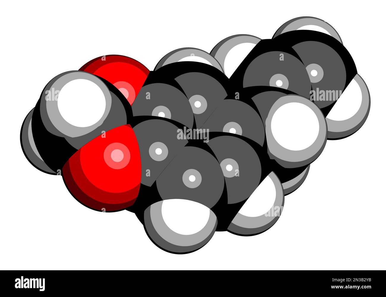 Safrole MDMA precursor molecule. 3D rendering. Atoms are represented as ...