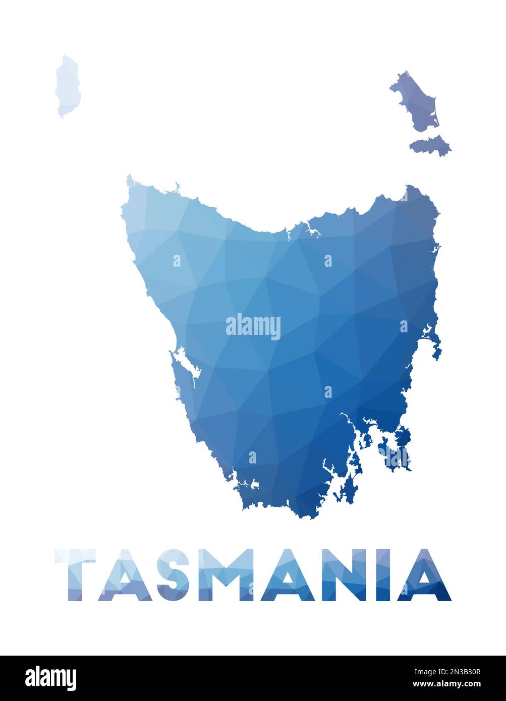 Low poly map of Tasmania. Geometric illustration of the island ...
