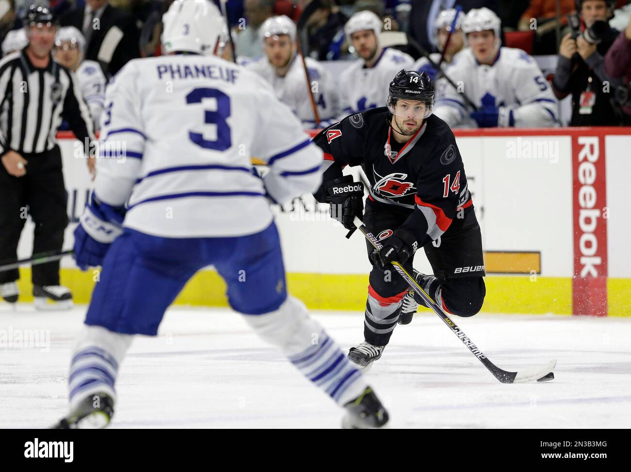 Carolina Hurricanes' Nathan Gerbe (14) skates against Toronto Maple ...