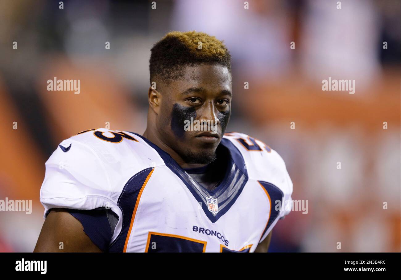 Denver Broncos middle linebacker Steven Johnson (53) before the start ...