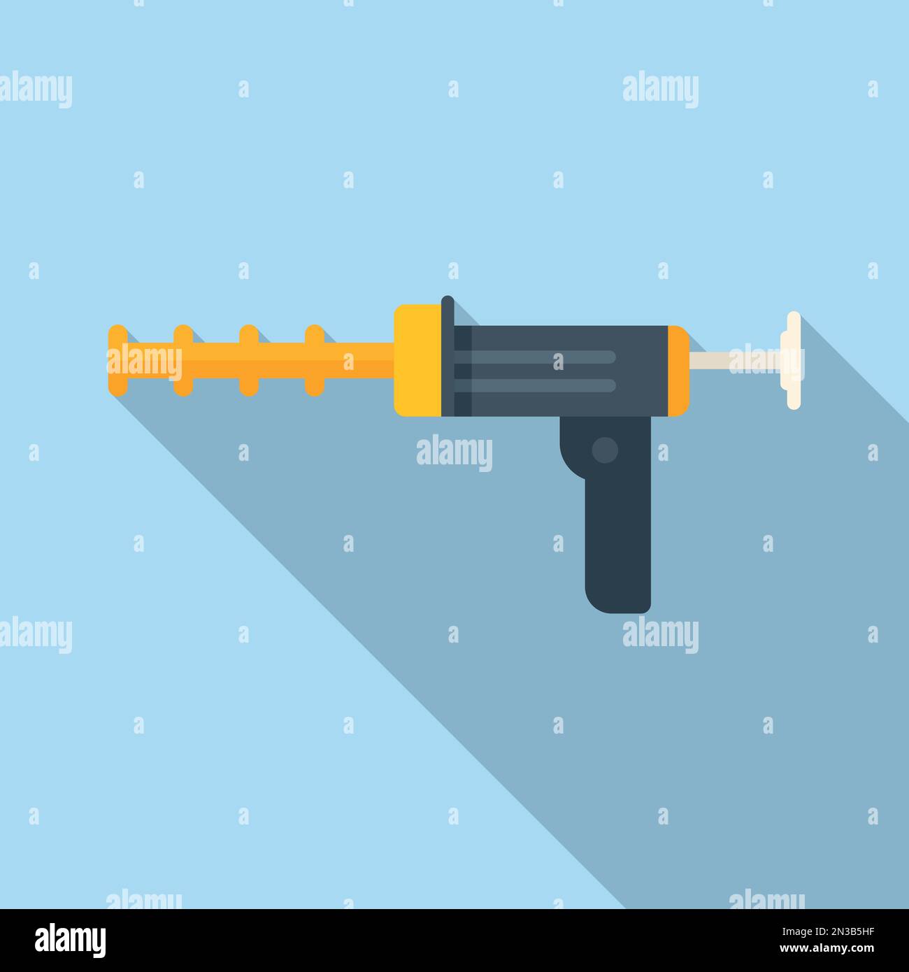 Gun pistol icon flat vector. Silicone tube. Construction home Stock ...