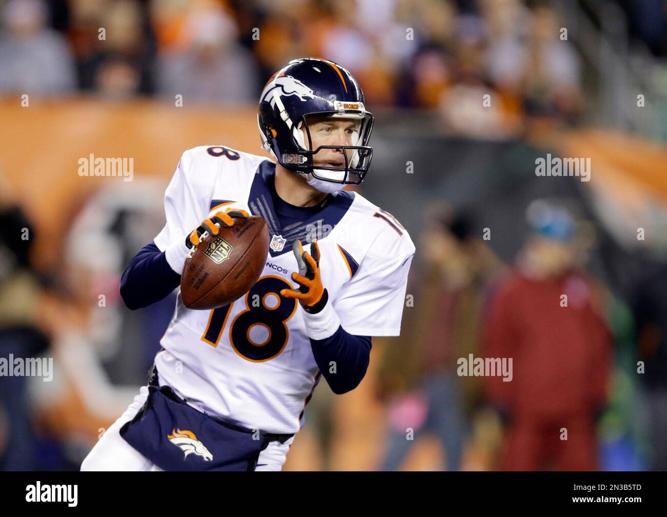 Denver Broncos quarterback Peyton Manning looks to pass during the ...
