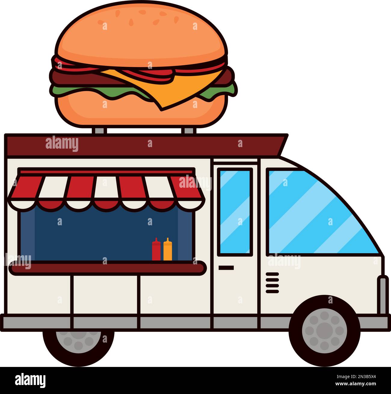 hamburger food truck store Stock Vector Image & Art - Alamy