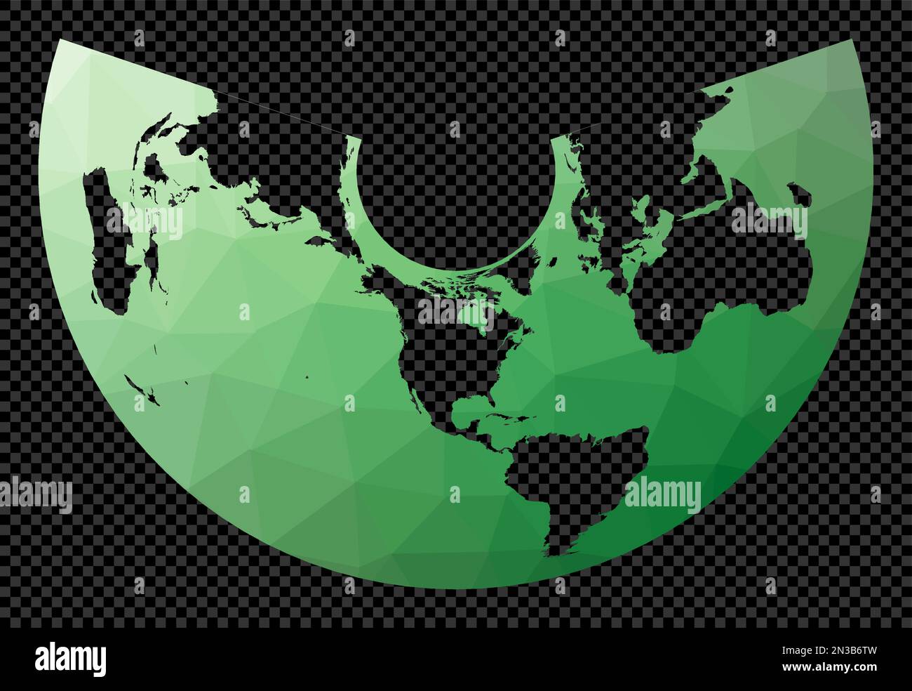 Low poly map of the world. Albers projection. Polygonal map of the ...