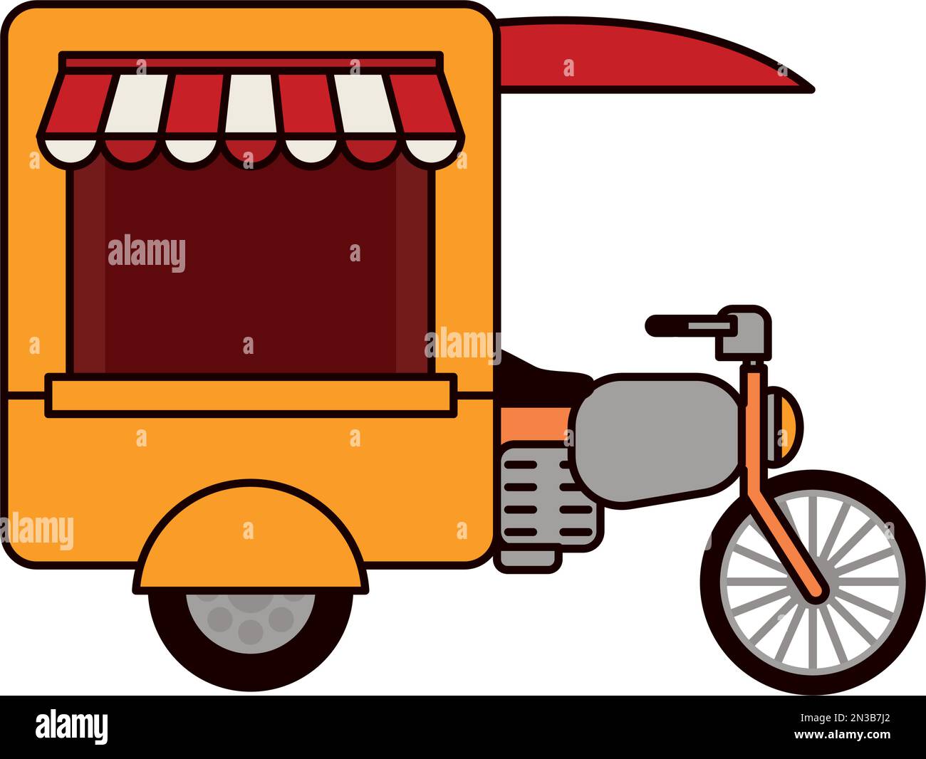 motorcycle food trailer Stock Vector Image & Art - Alamy