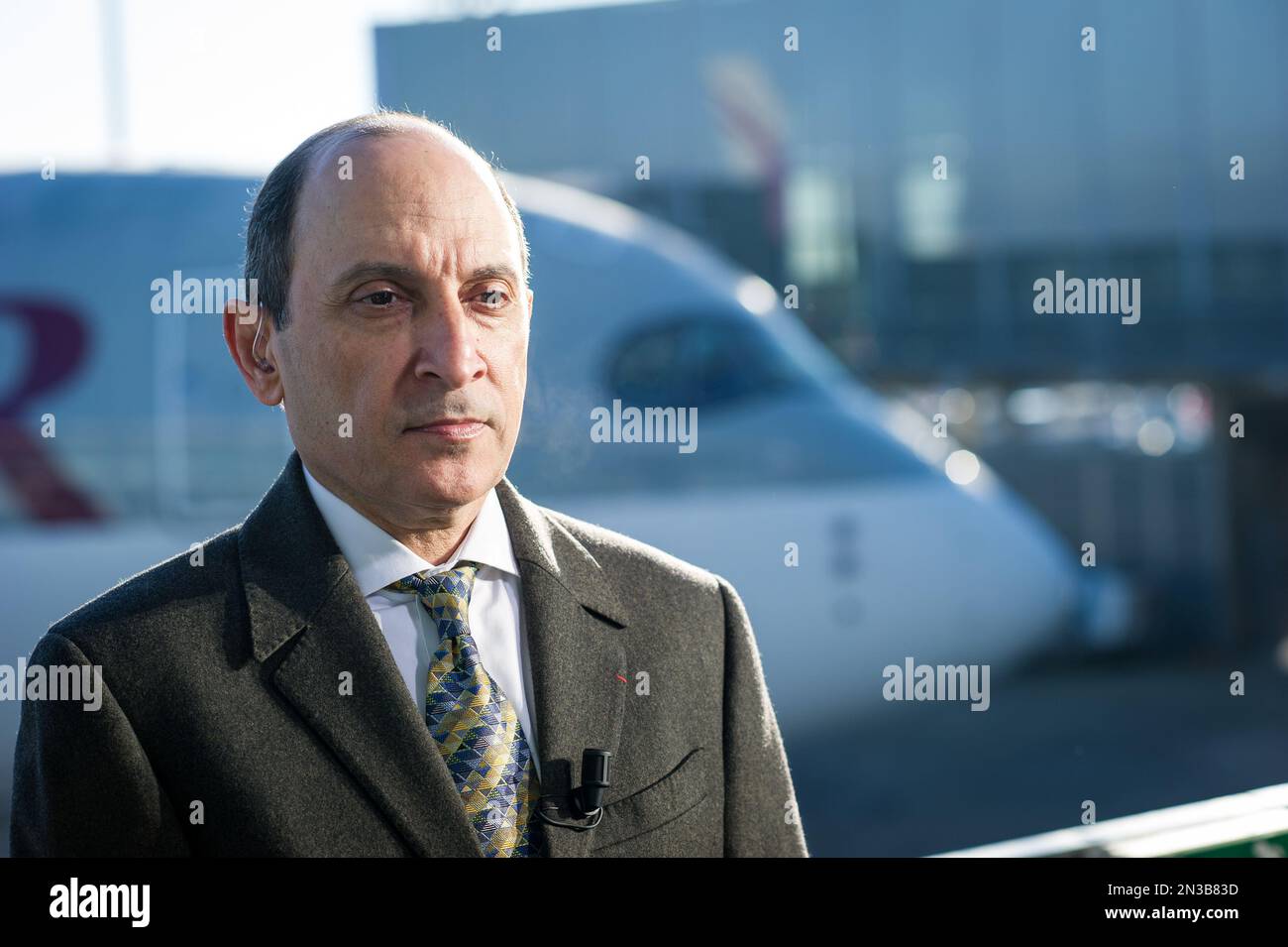 Qatar Airways CEO Akbar al Baker poses during the hand over ceremony of ...