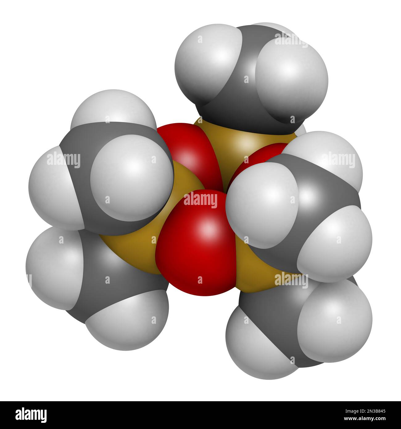Hexamethylcyclotrisiloxane (D3) cyclic organosilicon molecule. 3D ...