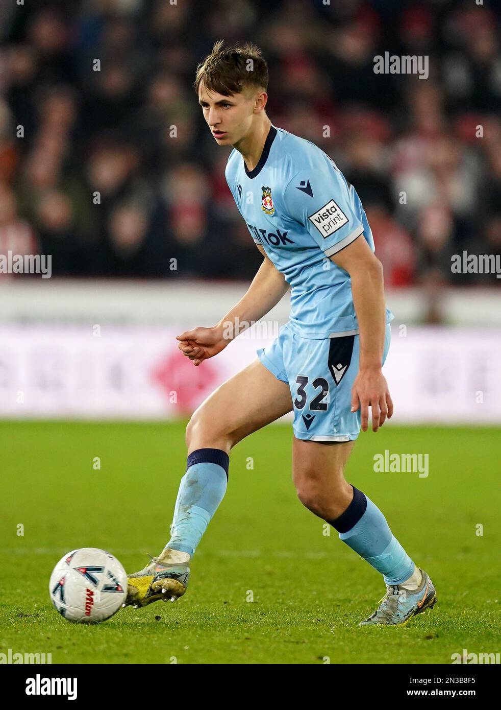 Wrexham’s Max George Cleworth in action during the FA Cup fourth round ...
