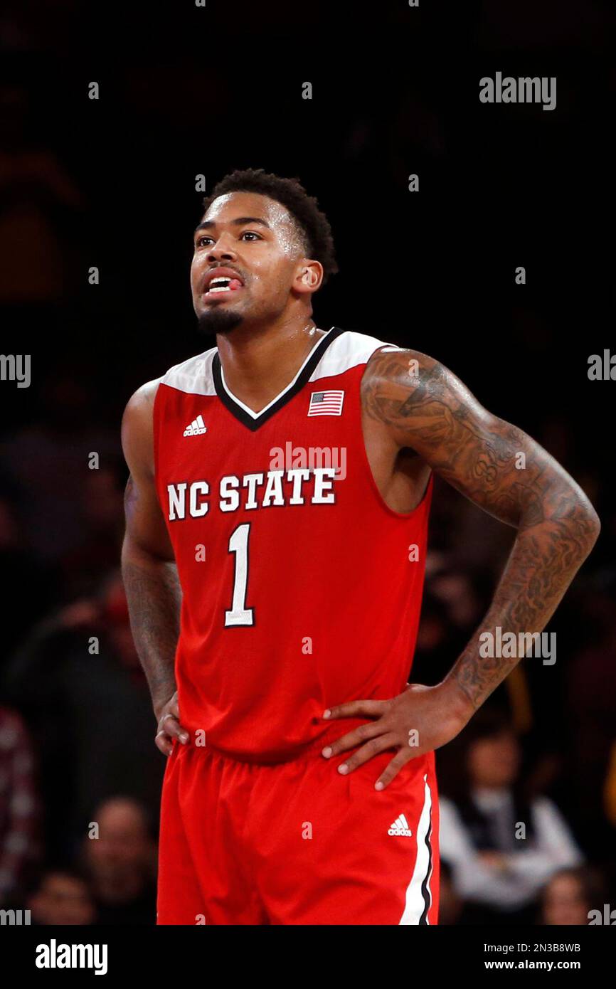 North Carolina State's Trevor Lacey (1) looks on in the final seconds ...