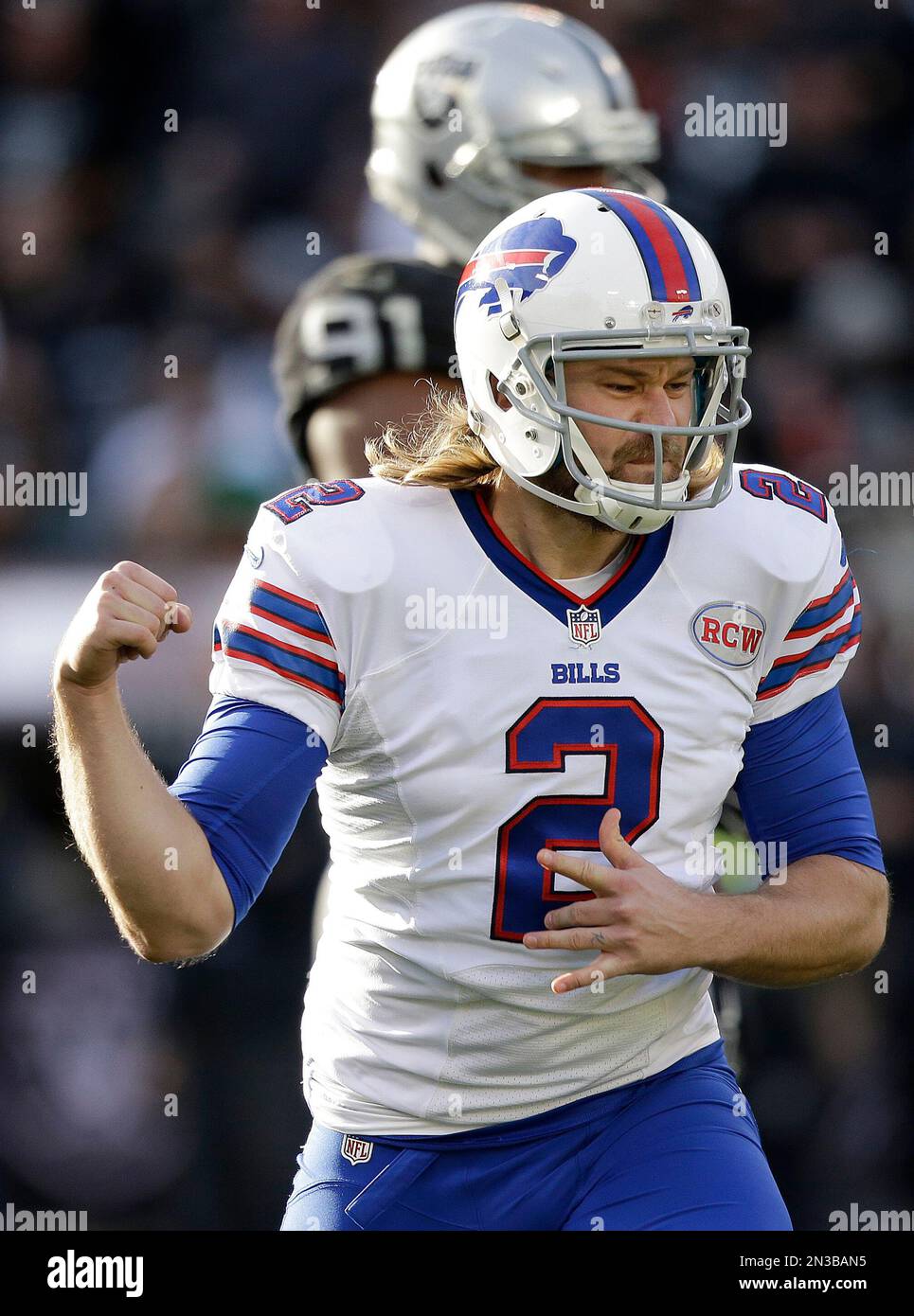 Buffalo Bills kicker Dan Carpenter (2) celebrates after making a 54 ...