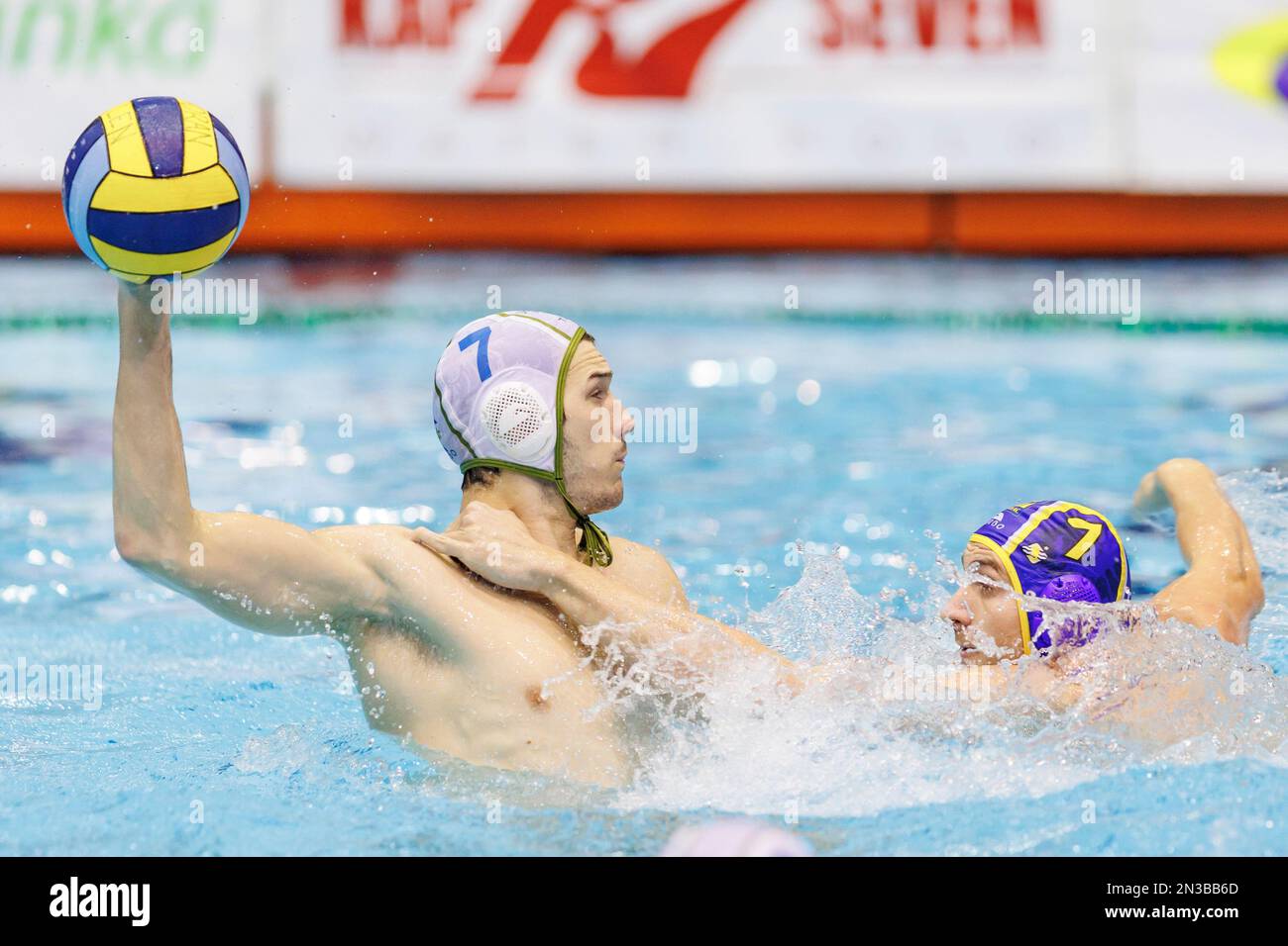 Barceloneta, February 7, 2023, Luka Bukic of Jadran Split and Luke ...