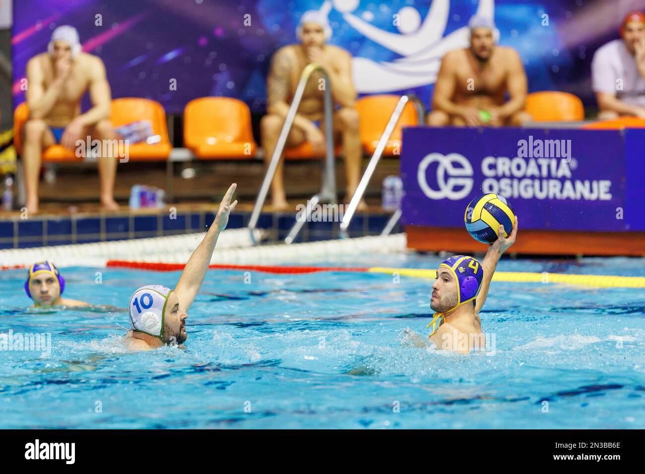 Barceloneta, February 7, 2023, Niksa Dobud of Jadran Split and Alberto ...