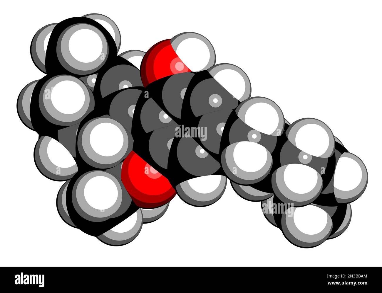 Delta-10-tetrahydrocannabinol (D10-THC) molecule. Isomer of Delta-9-THC ...