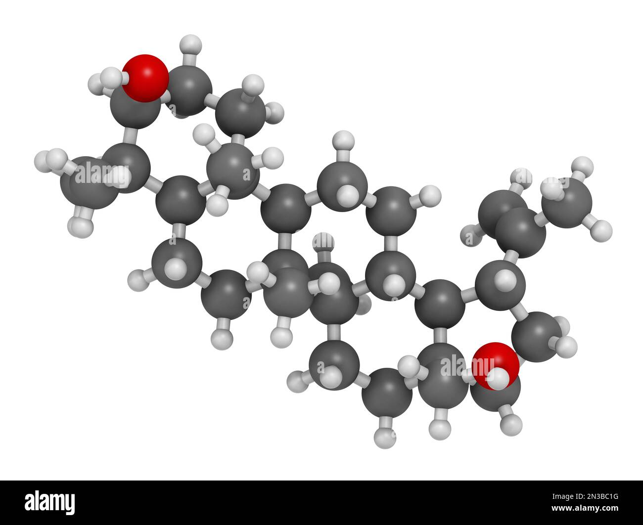 Betulin drug molecule. Isolated from birch tree bark. 3D rendering ...