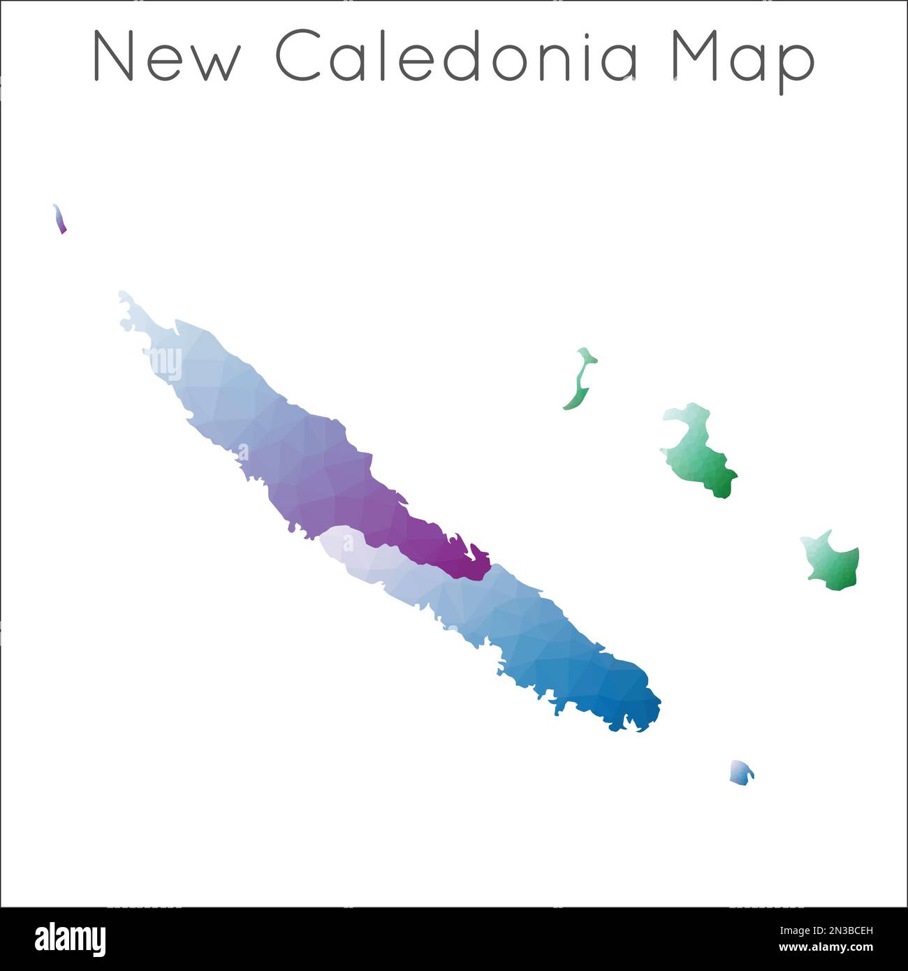 Low Poly map of New Caledonia. New Caledonia geometric polygonal ...