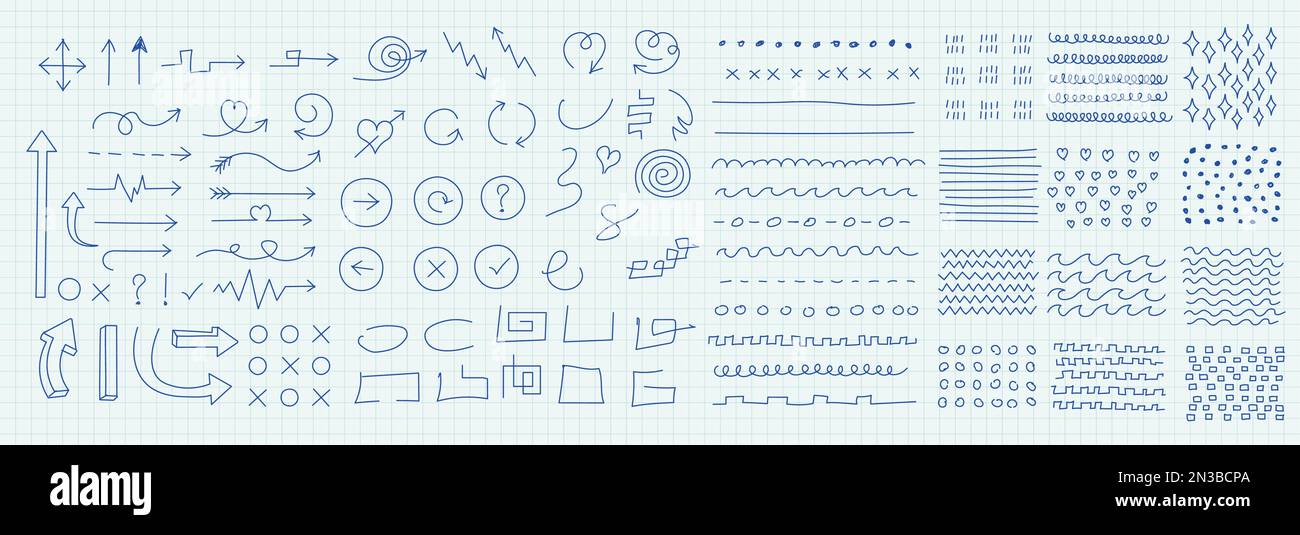 School sketch arrows set Stock Vector Image & Art - Alamy