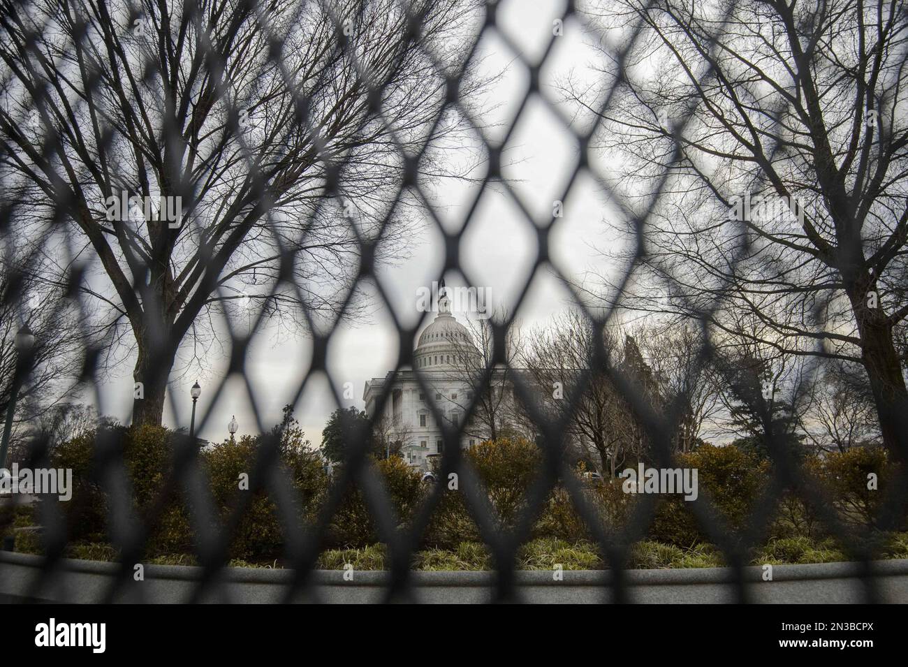 Washington, United States. 07th Feb, 2023. Security fencing is placed ...