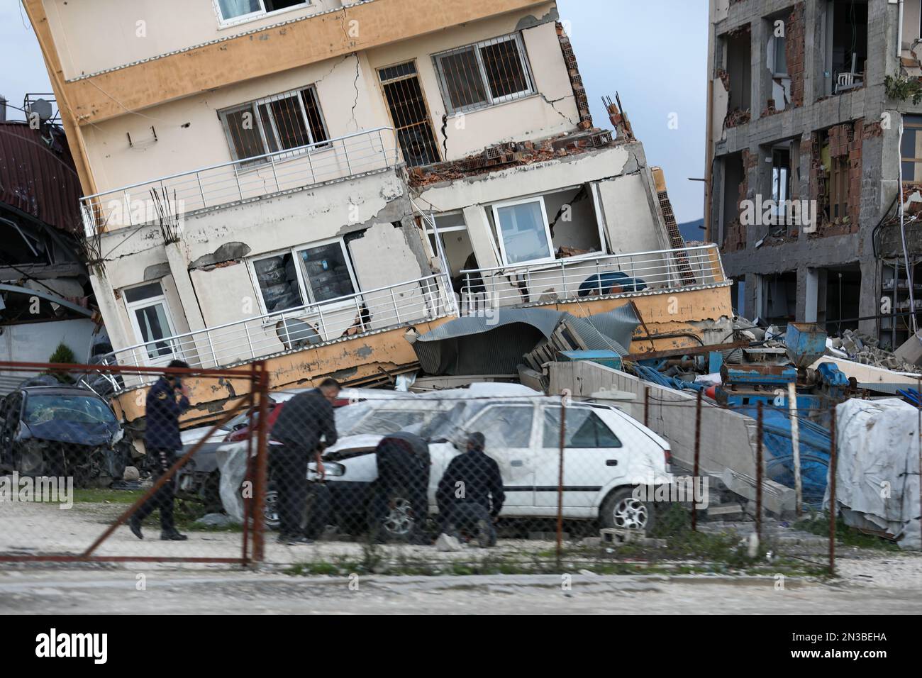 A building left destroyed following the earthquake. Turkey experienced ...