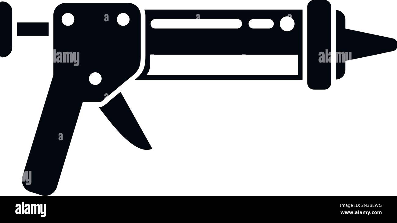 Cartridge gun icon simple vector. Silicone tube. Construction home ...