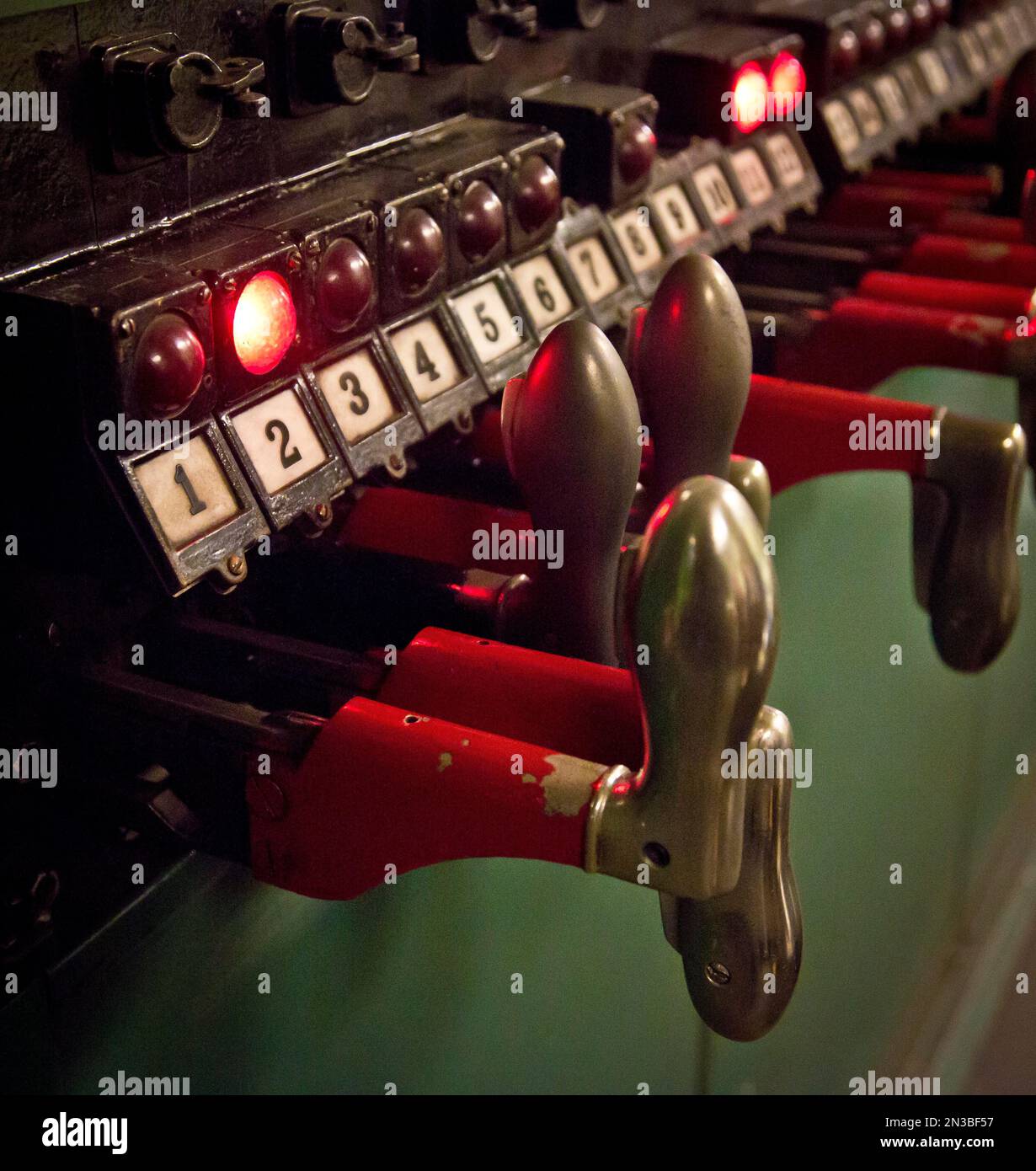 This Dec. 16, 2014 photo shows manual levers on a section of the MTA ...